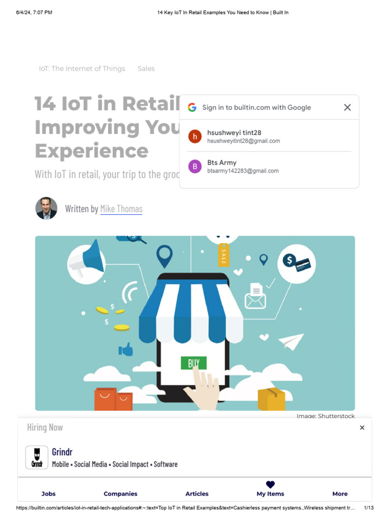 14 Key IoT in Retail Examples You Need To Know - Built in | PDF ...