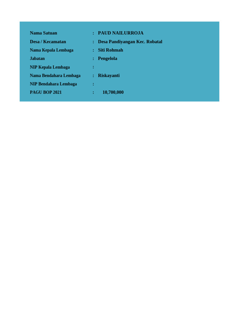SPJ Paud T1 | PDF