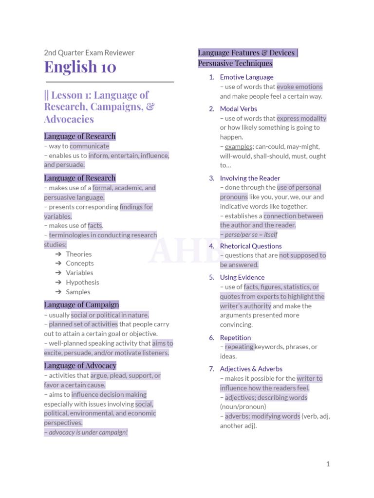 English 10 Exam Reviewer: Research & Argumentation | PDF | Argument ...