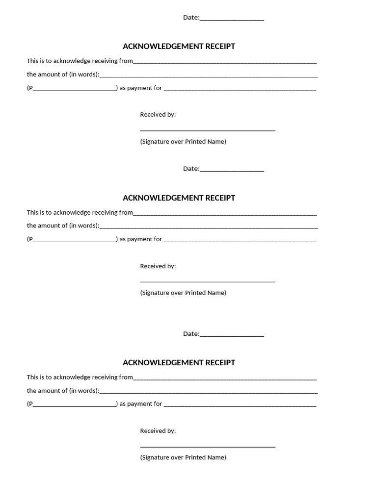 Acknowledgement Receipt | PDF
