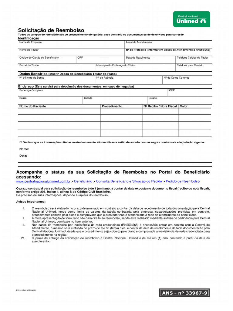 Formulario de Reembolso PDF | PDF