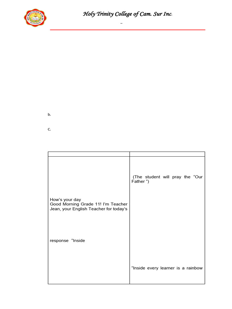 DETAILED LESSON PLAN IN ENGLISH FOR GRADE 11 - Copy | PDF | Human ...