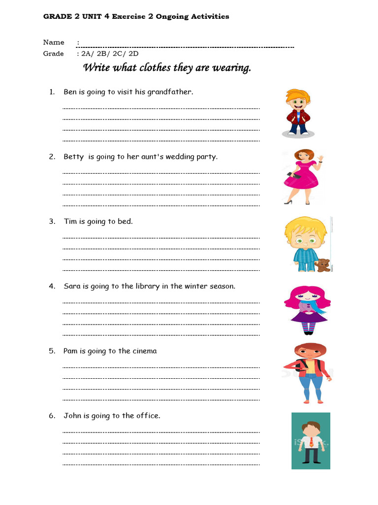 GRADE 2 UNIT 4 Exercise 1 | PDF