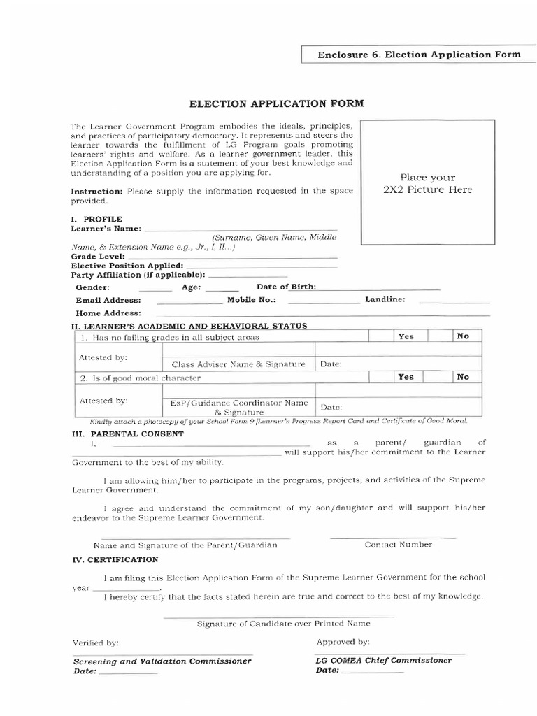 Application Form SSLG | PDF