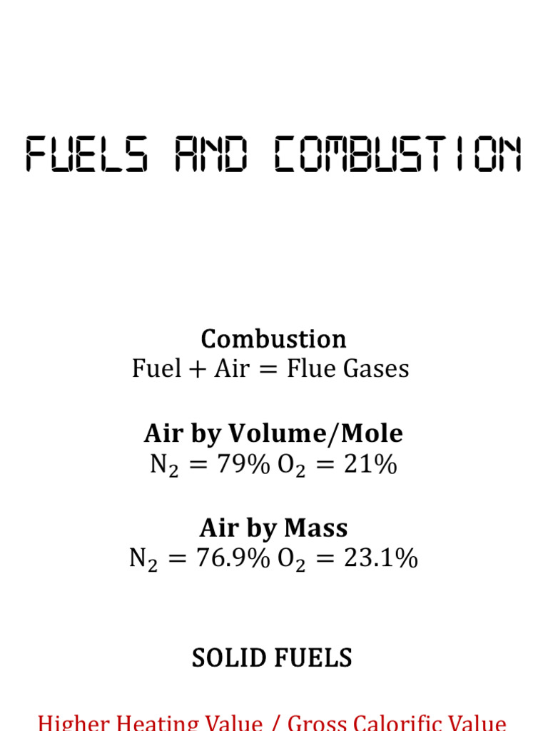 Fuels Combustion | PDF | Fuels | Chemical Energy Sources