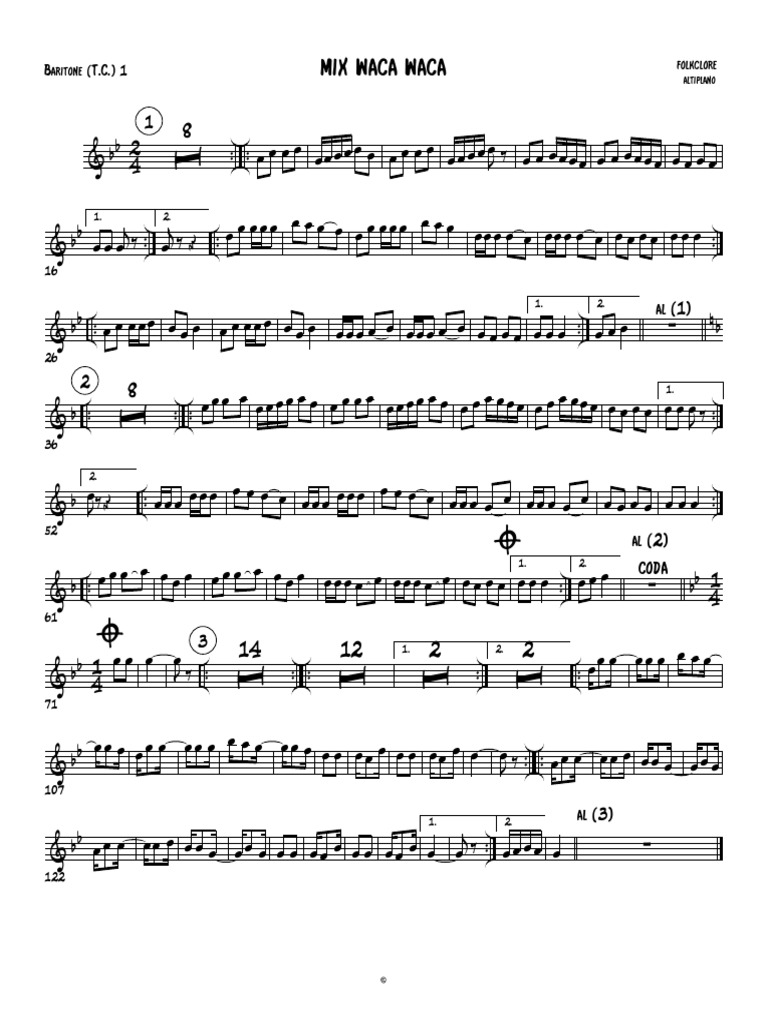 Mix Waca Waca - Baritone | PDF