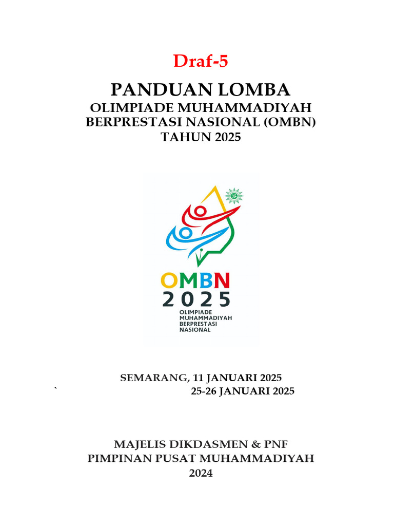 Draf-5 Panduan Olimpiade Muhammadiyah Berprestasi Nasional (OMBN) Tahun ...