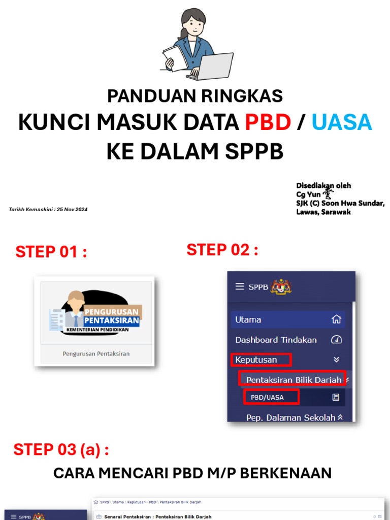Panduan Ringkas Kunci Masuk Data PBD & Uasa Akhir Sesi Akademik Ke SPPB | PDF