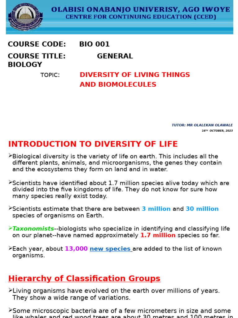 Bio 001 - Diversity and biomolecules | PDF | Carbohydrates | Rna