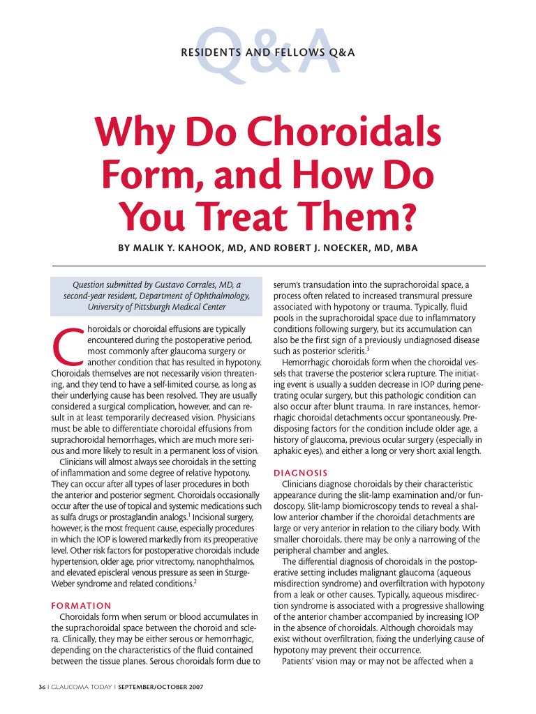 Understanding Choroidal Effusions in Glaucoma | PDF | Glaucoma | Human Eye