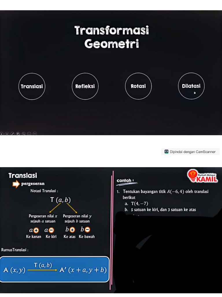 MTK TRANSFORMASI GEOMETRI KLS 9 | PDF