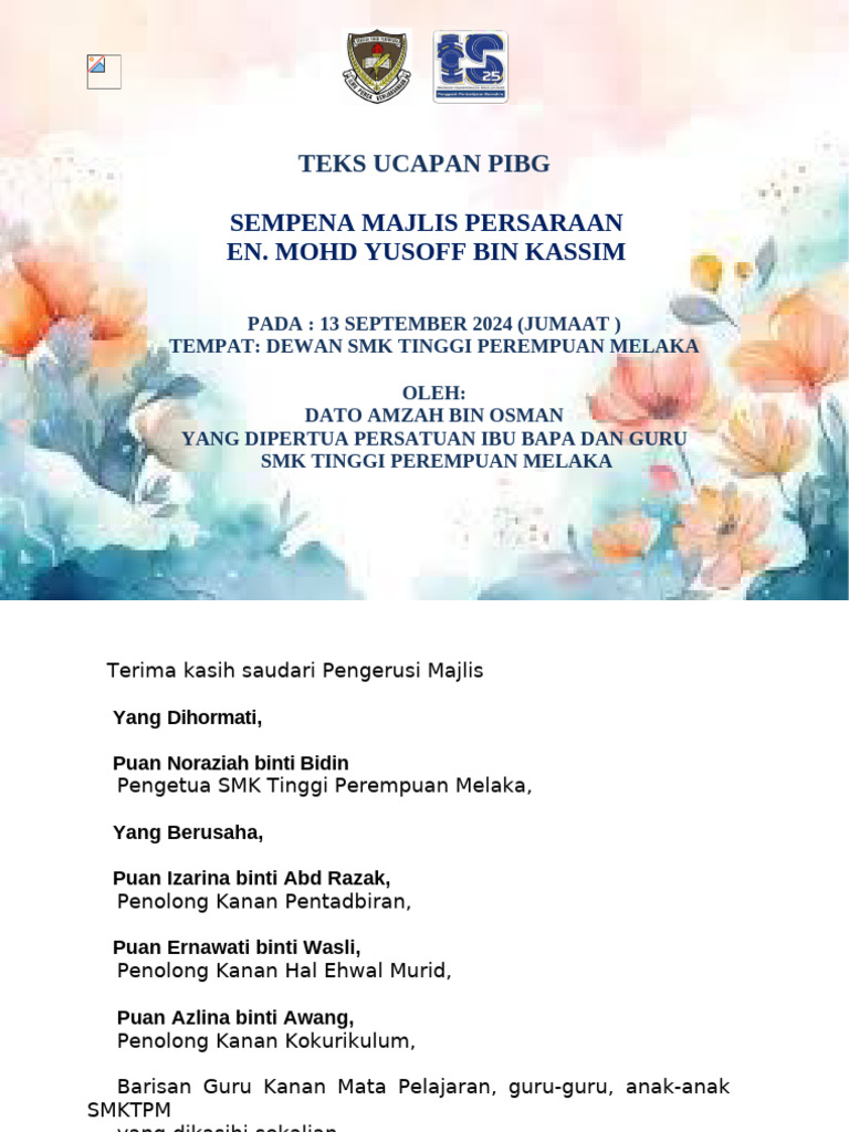 Teks Ucapan Majlis Persaraan | PDF