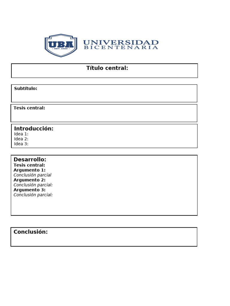 Formato Bosquejo de Ensayo | PDF