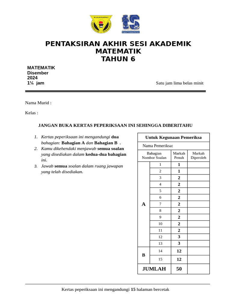 Set 3 - Sumatif UPSA MT T6 4 COVER BARU | PDF