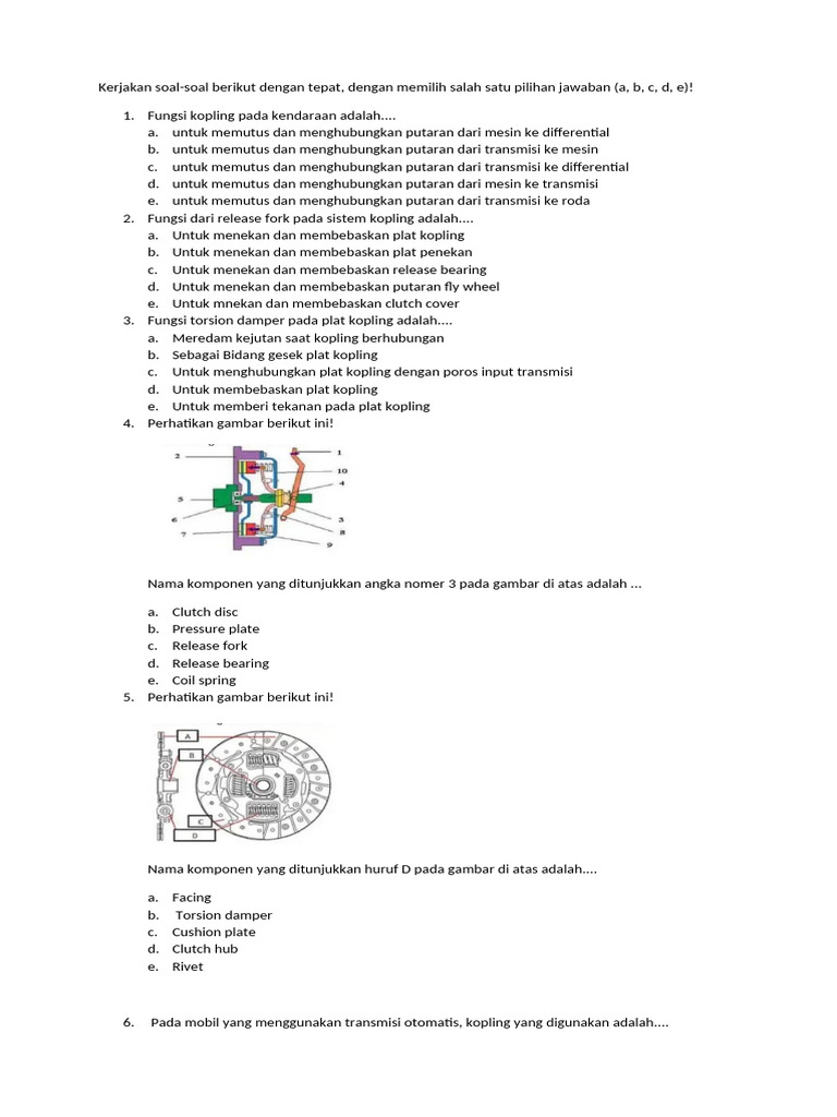 Soal Sasis Kelas XI TKRO | PDF