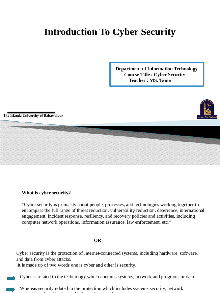 Introduction to Cyber Security Basics | PDF | Security | Computer Security