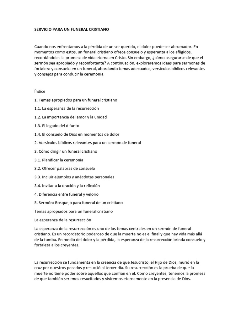 Guía para un Funeral Cristiano | PDF | Resurrección | Cristo (título)