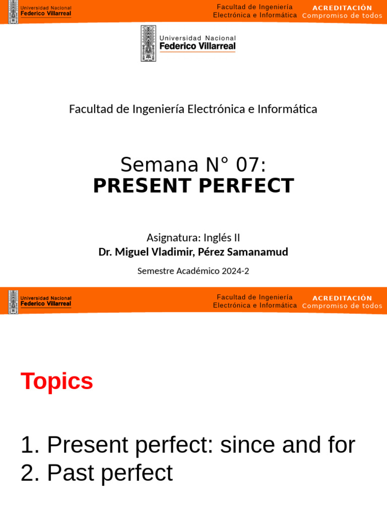Sem 7 Present Perfect | PDF | Linguistics | Grammar
