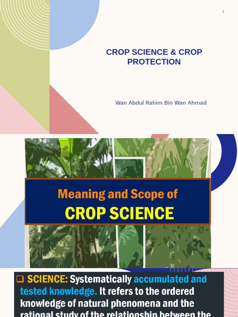 Crop Science & Crop Protection+Updated | PDF | Agriculture | Biofuel