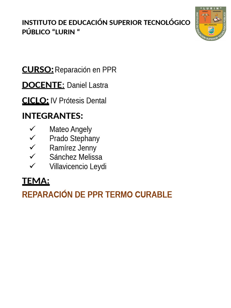 Reparación de PPR | PDF