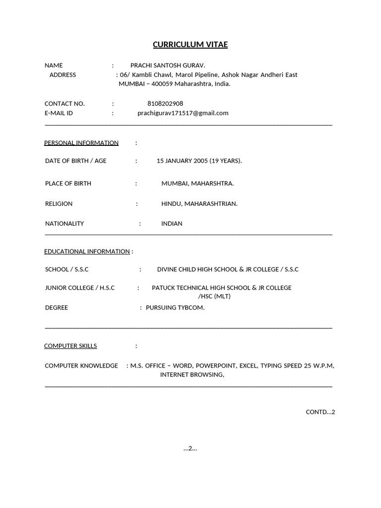 Prachi Resume (2) | PDF