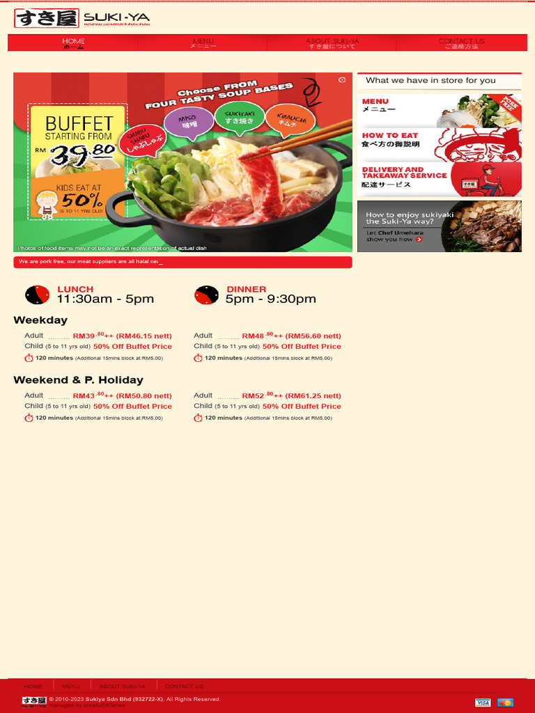 Welcome To Suki-Ya Malaysia | PDF