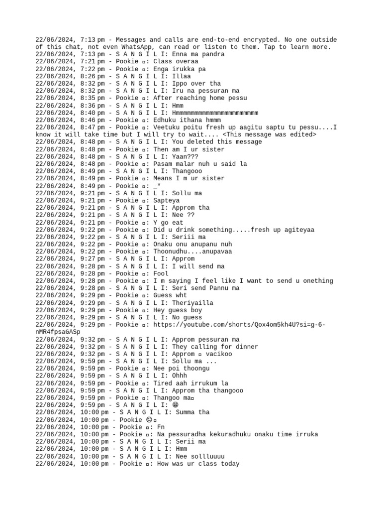 WhatsApp Chat With Pookie ? | PDF