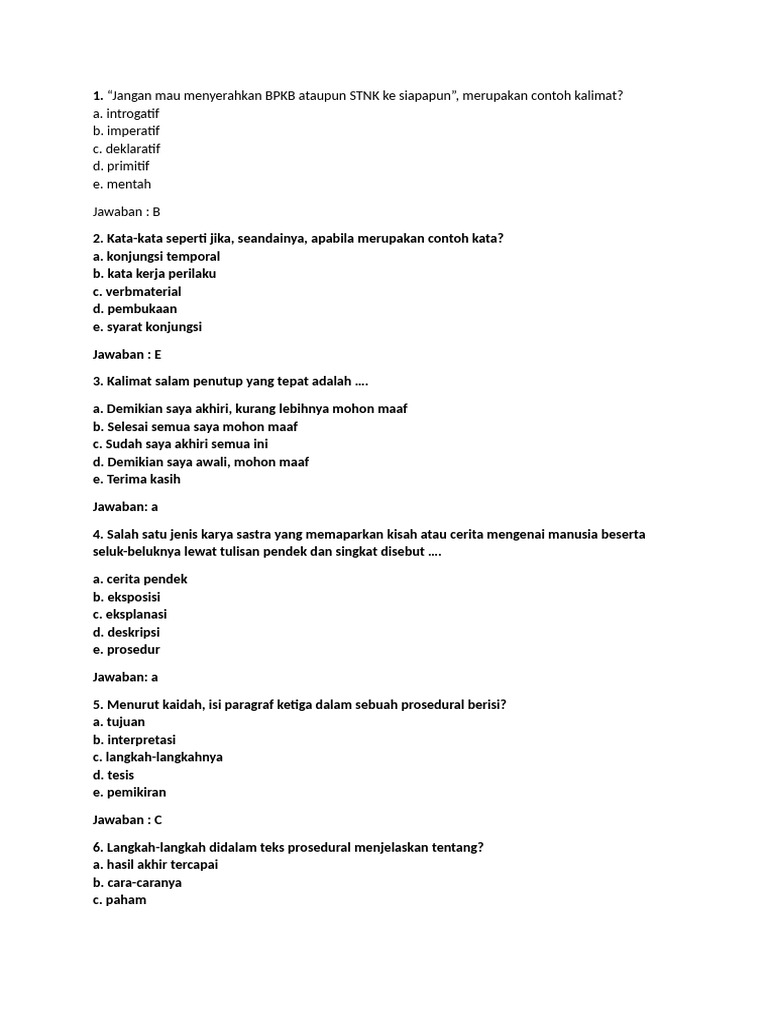 Kalimat dan Struktur Teks Prosedural | PDF