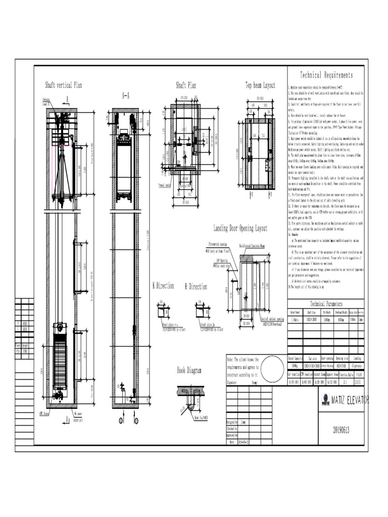 Drawing - MRL - 1000kg - 2 Stops | PDF | Manufactured Goods | Building ...