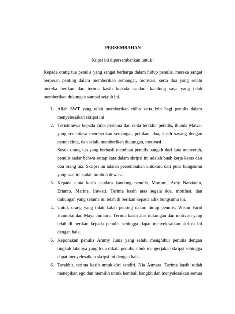 Persembahan, Kata Pengantar Dan Motto | PDF