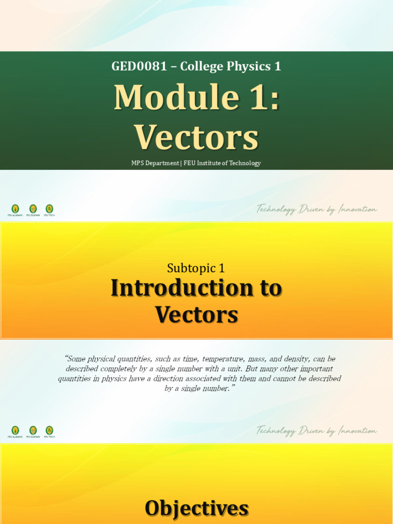 MTPPT1 Introduction To Vectors | PDF | Euclidean Vector | Norm (Mathematics)
