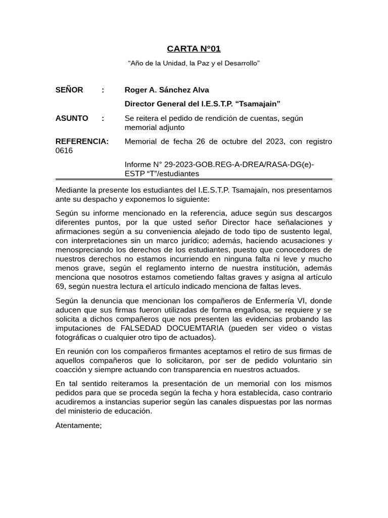 Carta Al Director | PDF