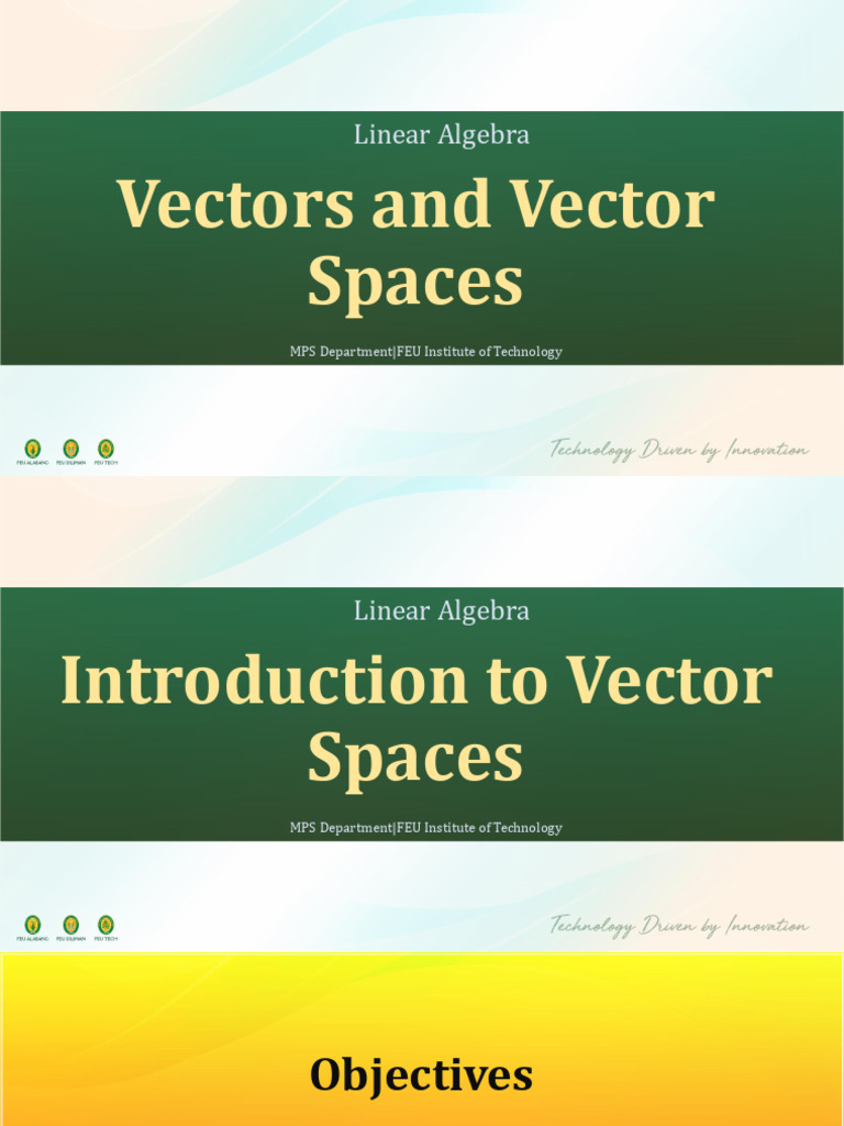 Introduction to Vector Spaces in Linear Algebra | PDF | Vector Space ...