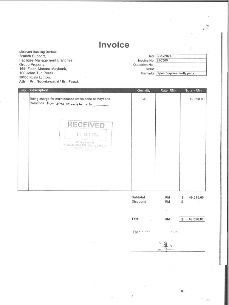 Sample Master Invoice | PDF
