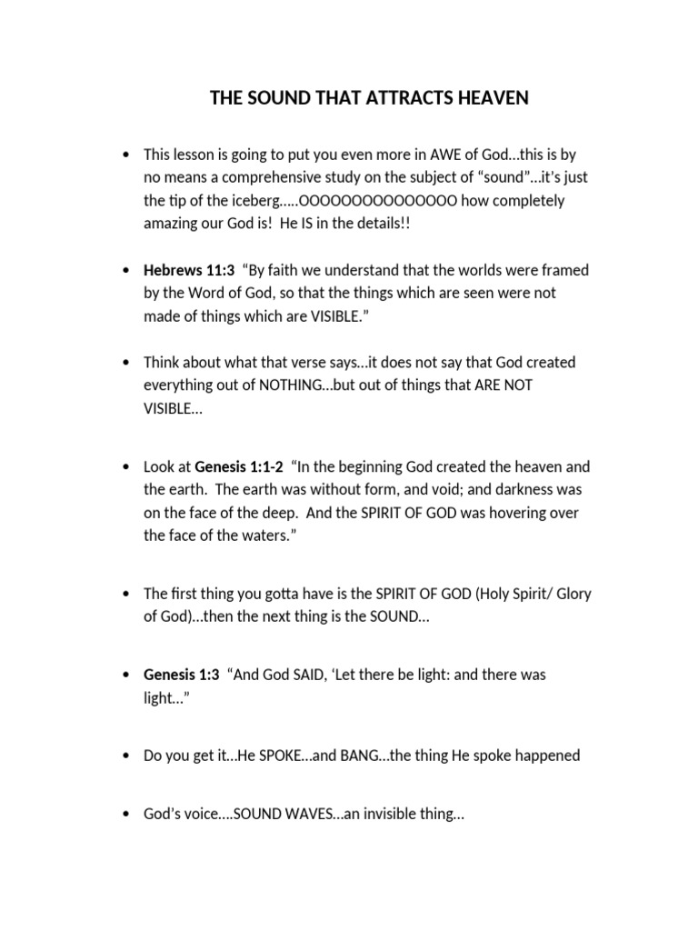 WC... The Sound That Attracts Heaven | PDF | Laughter | Jesus
