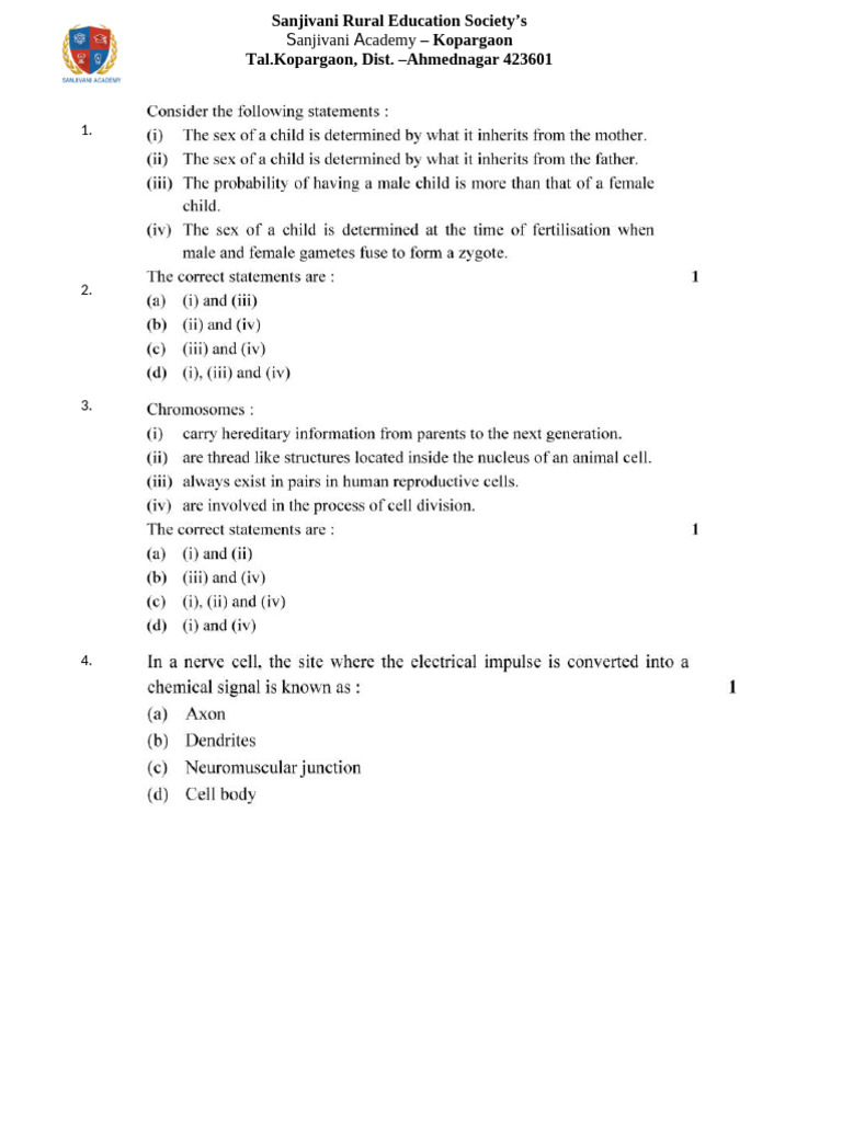 Bio Cl-10 1st Worksheet | PDF