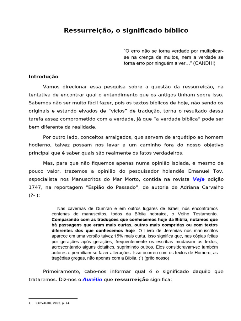 Ressurrei o o Significado B Blico | PDF | Jesus | Bíblia