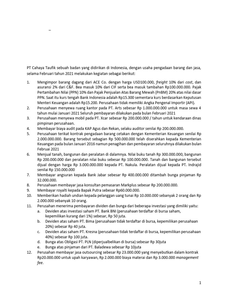 soal tugas Dasar Perpajakan - 21 Nov 2024 | PDF