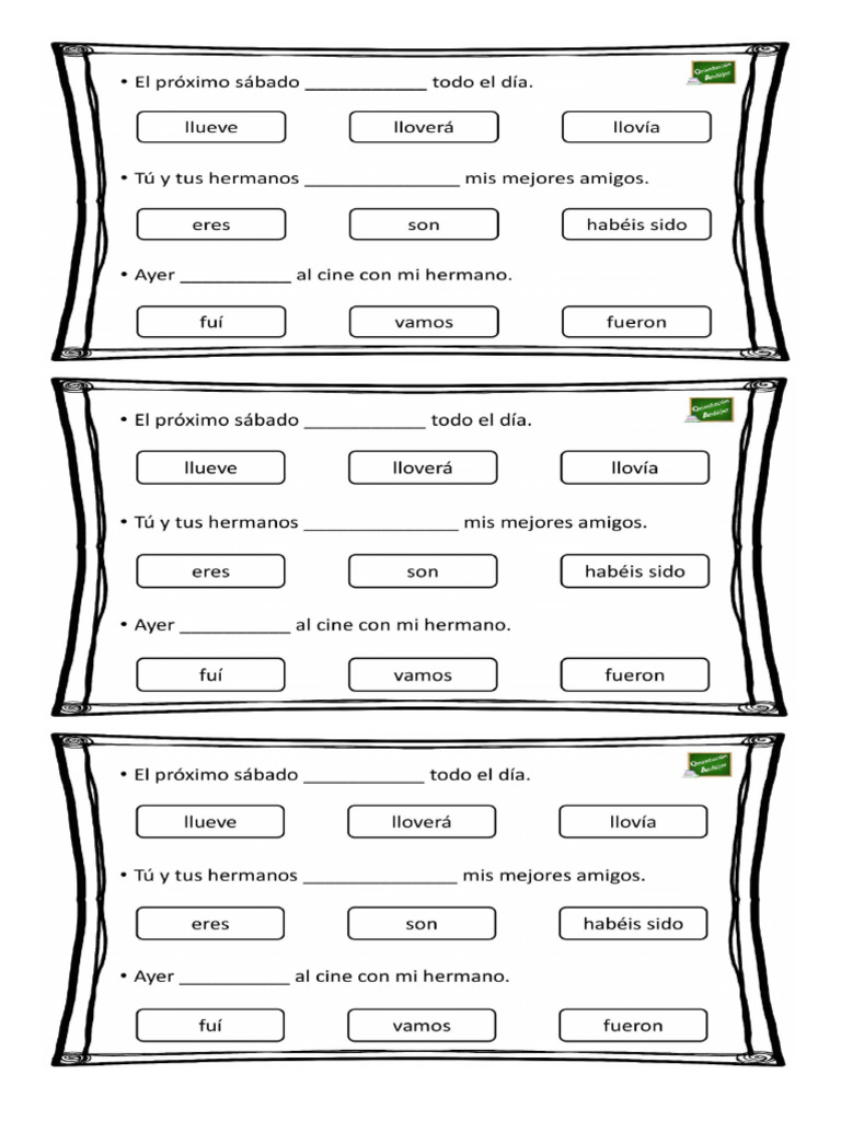 Actividad Tiempos Verbales | PDF