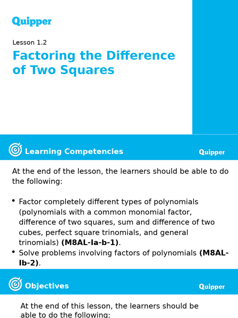 ME Math 8 Q1 0102 PS | PDF | Factorization | Polynomial