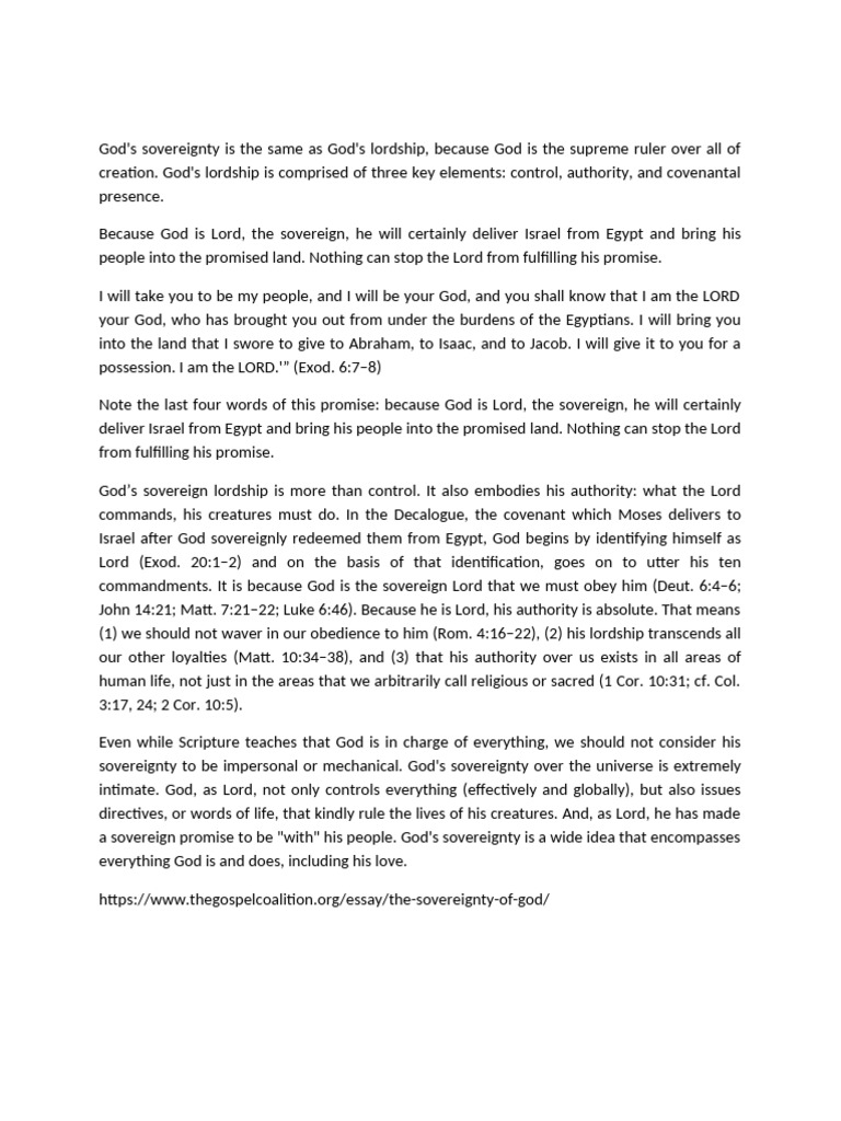 God's Sovereign | PDF