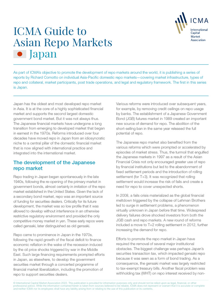 Japan's Repo Market Evolution and Trends | PDF | Repurchase Agreement ...