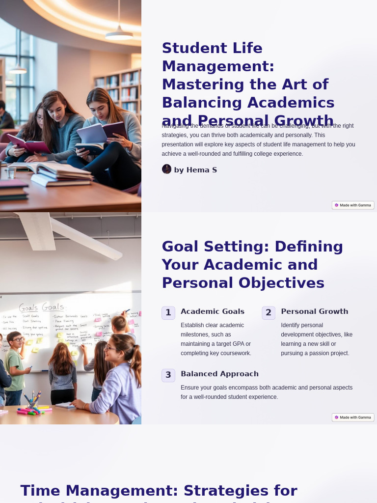 Student Life Management Strategies | PDF | Time Management ...