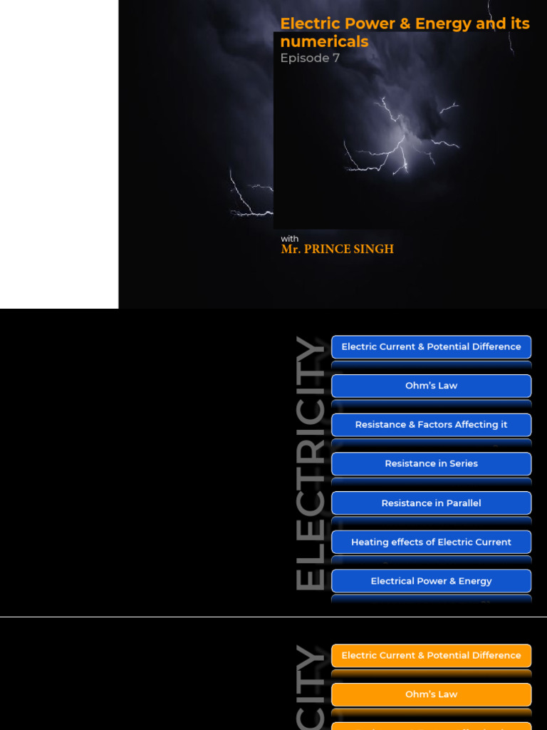 Electric Power & Energy and Its Numericals: Episode 7 | PDF | Electric ...