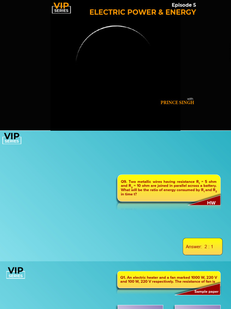 VIP 5+Electric+Power+&+Energy | PDF | Physical Quantities | Electricity