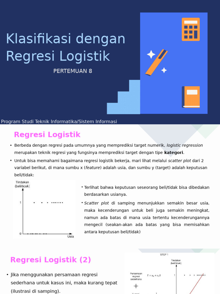 Week 8 - Logistic Regression (Klasifikasi) | PDF
