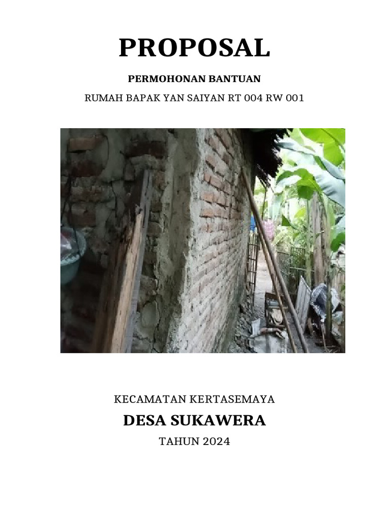 Proposal-Bantuan-Rumah-Roboh BPK Yan Saiyan | PDF