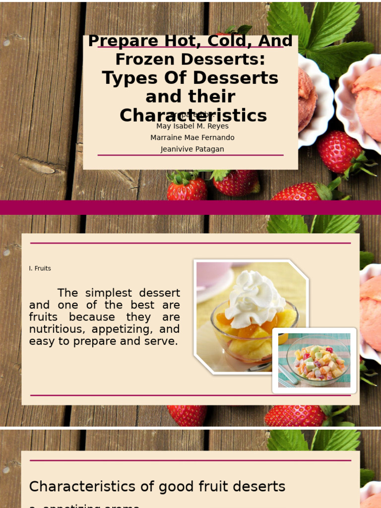 Prepare Hot, Cold, and Frozen Desserts | PDF | Pudding | Custard