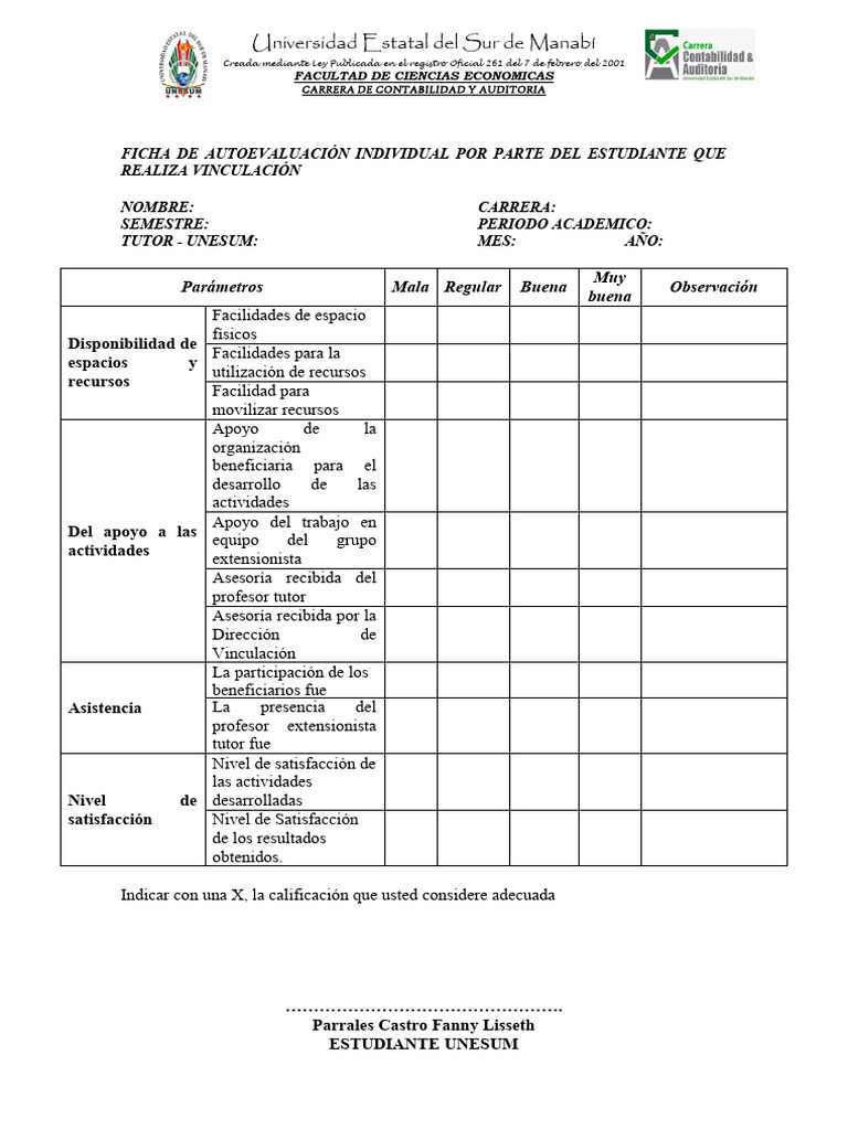 Ficha de Autovaluacion - Docdoc | PDF | Economias | Business