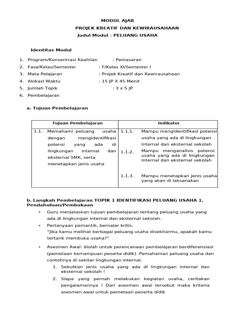 modul ajar pkk | PDF